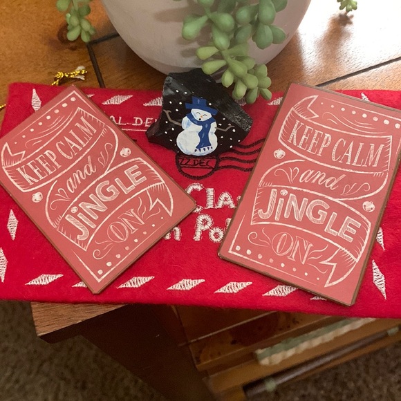 Holiday | 2 Keep Calm And Jingle Onchristmas Magnets W Snowman Lump Of ...